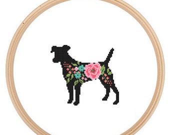 Dog in cross stitch | Etsy