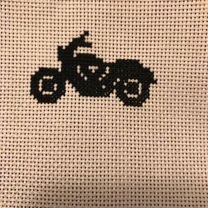 Mini Motorcycle Cross Stitch Pattern Silhouette Motorbike Cross Stitch ...