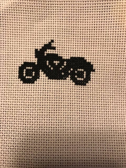 Mini Motorcycle Cross Stitch Pattern Silhouette Motorbike - Etsy