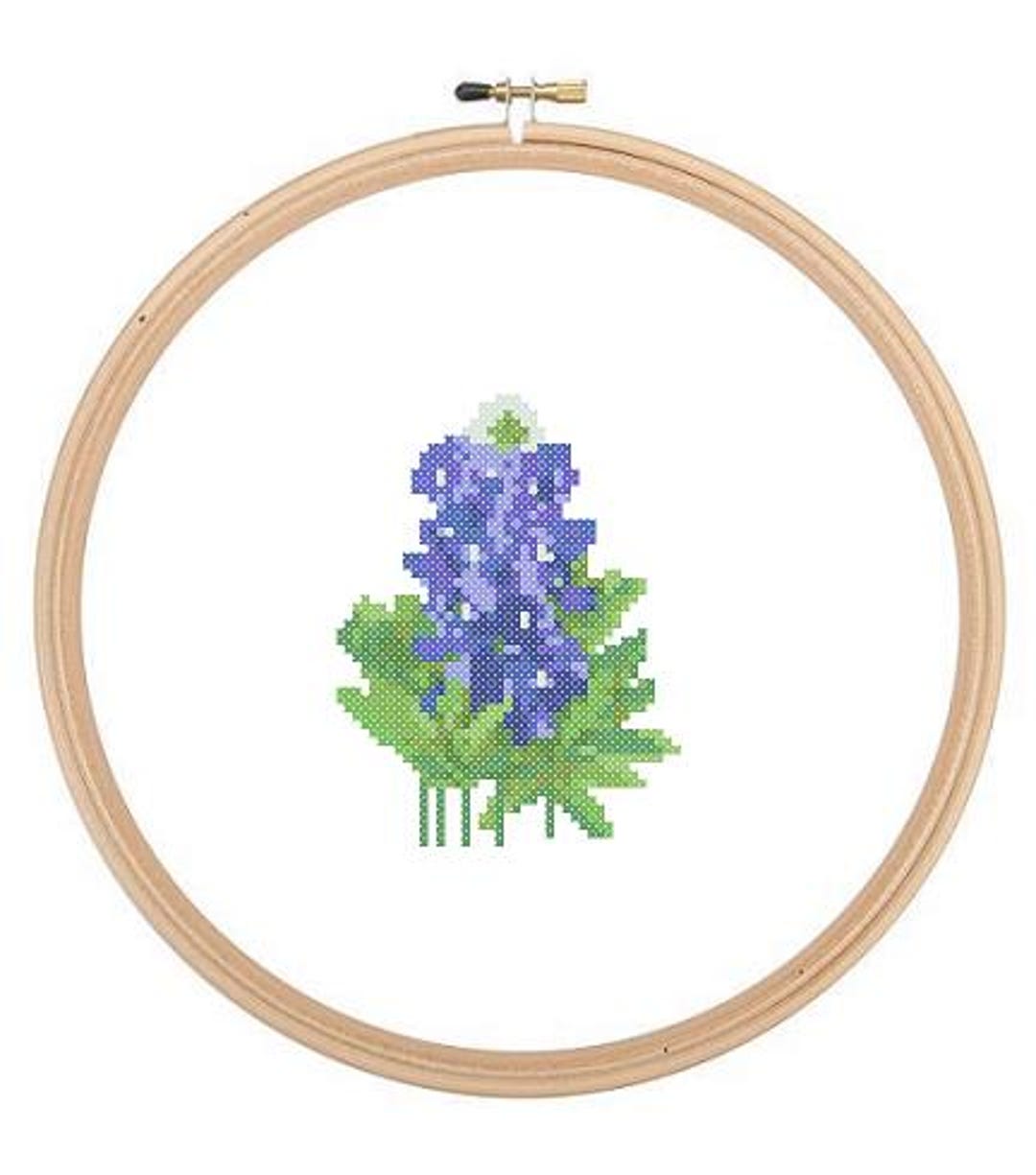 Blue Bonnet Cross Stitch Pattern Floral Wall Art Bluebonnet Cross ...