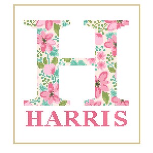 1 Custom Monogram Cross Stitch Pattern Modern Cross Stitch Monogram ...