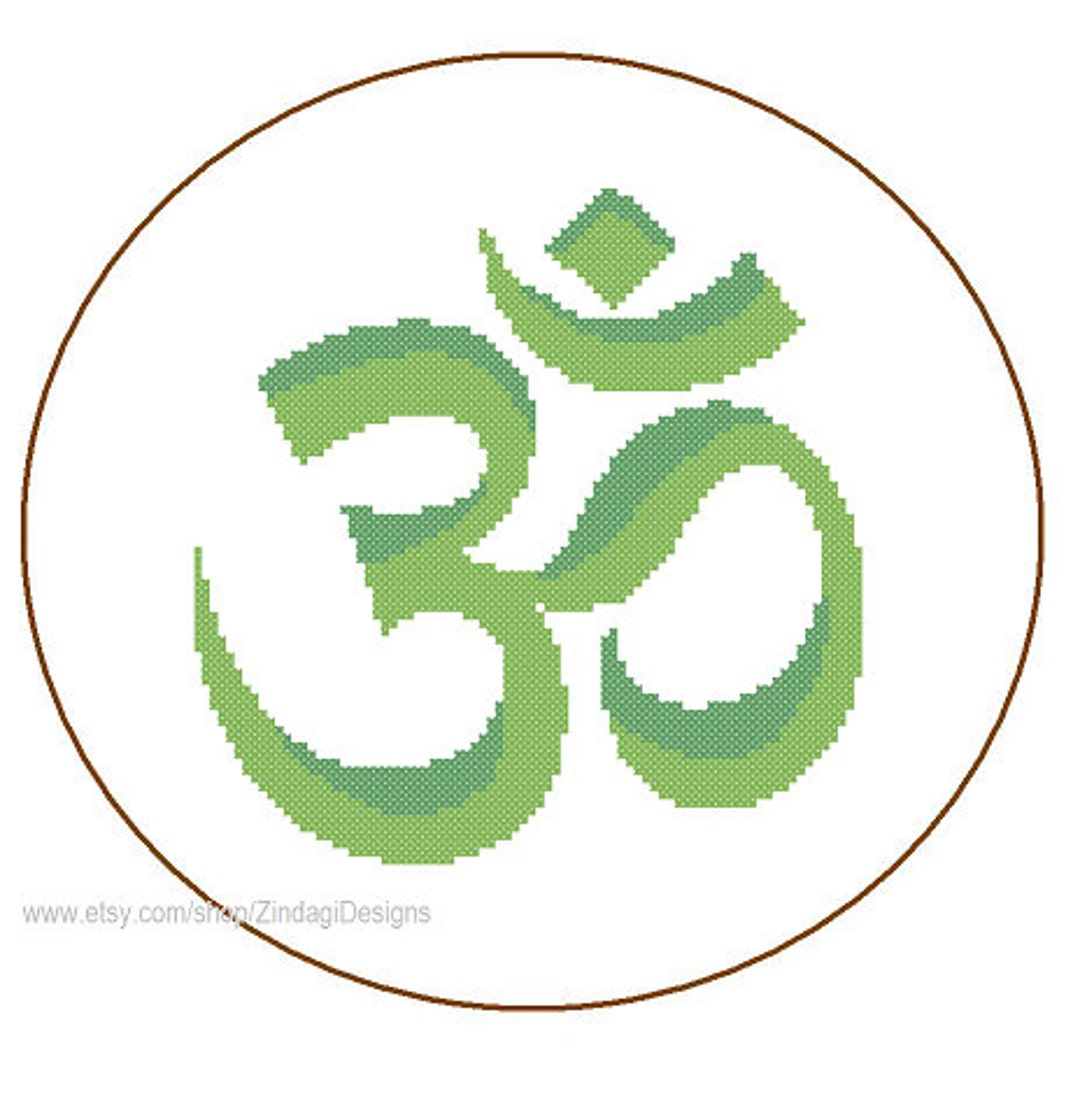 Modern Om Cross Stitch Pattern Om Symbol Aum Hindu Chant Meditation ...