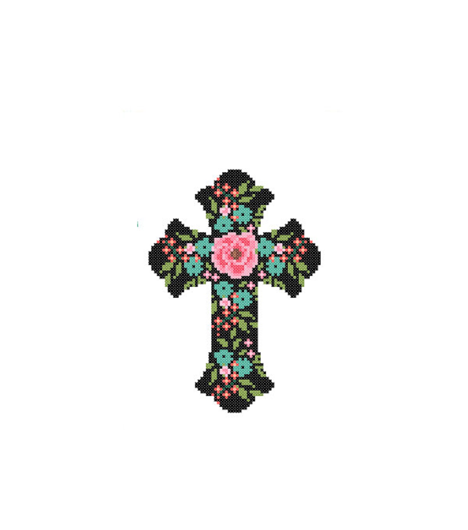 Christian Cross - Cross Stitch Pattern Holy Cross Christening Baptism ...