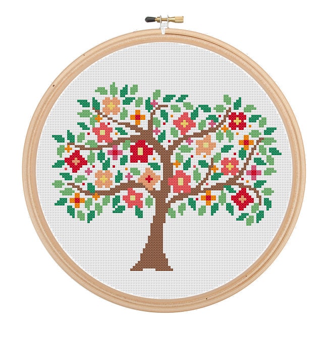 Instant Download Set of 4 Season Tree Cross Stitch Spring | Etsy