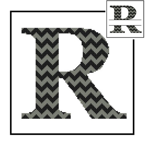 Floral Monogram R Cross Stitch Pattern R Initial R Letter - Etsy