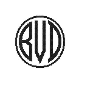 1 Cross Stitch Customized/personalized Pattern Circle Monogram Initial ...