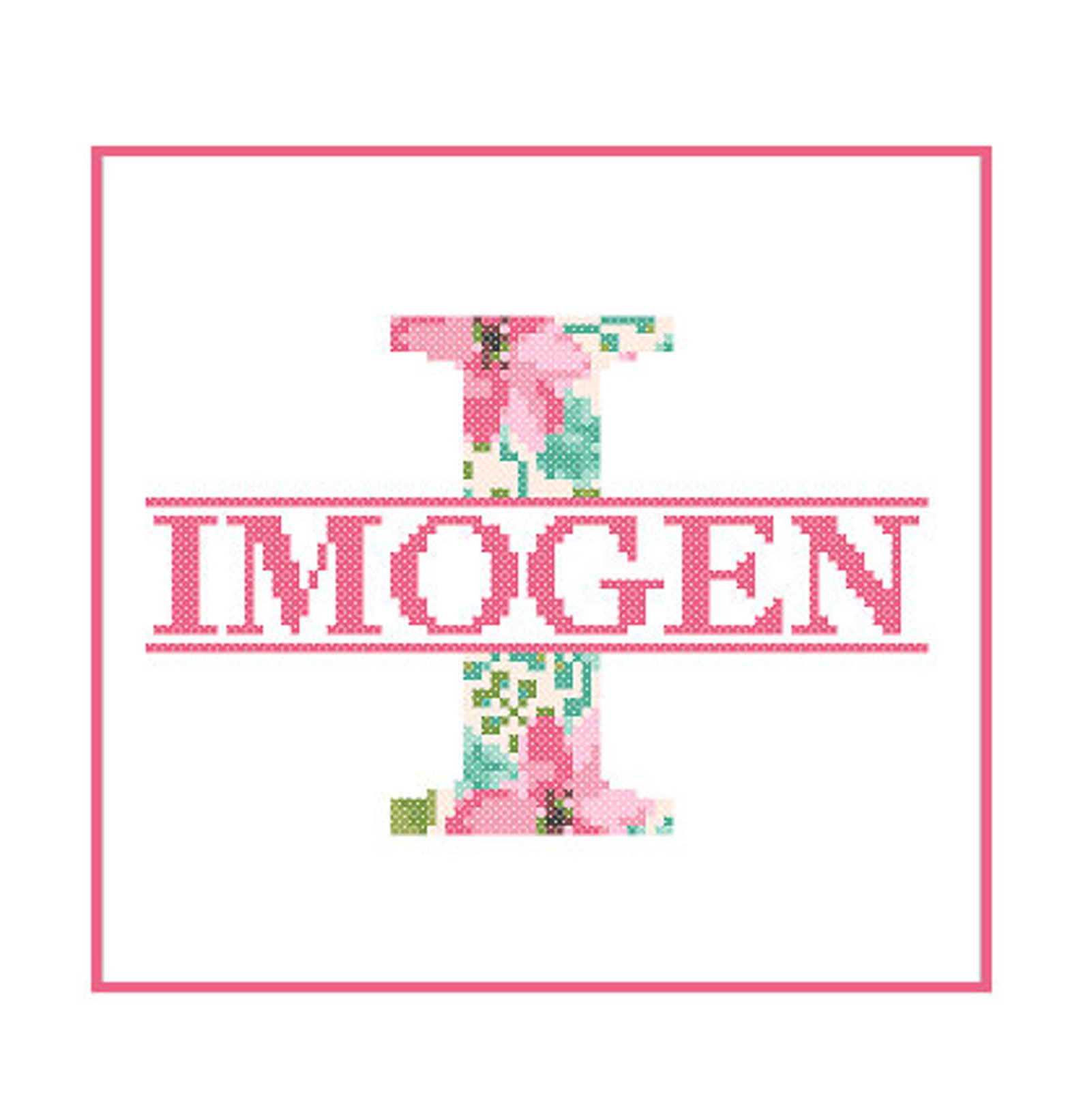 1 Custom Monogram Cross Stitch Pattern Modern Cross Stitch Monogram ...