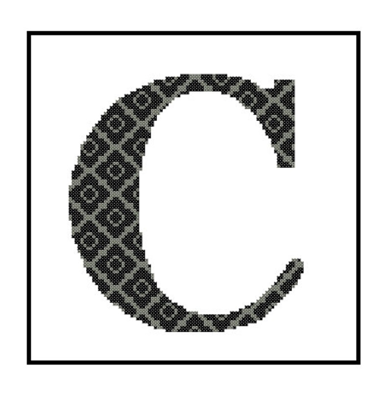 Monogram C Cross Stitch Pattern C Initial C Letter Cross - Etsy