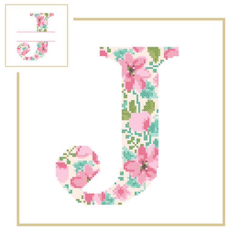 Letter J Embroidery - Etsy