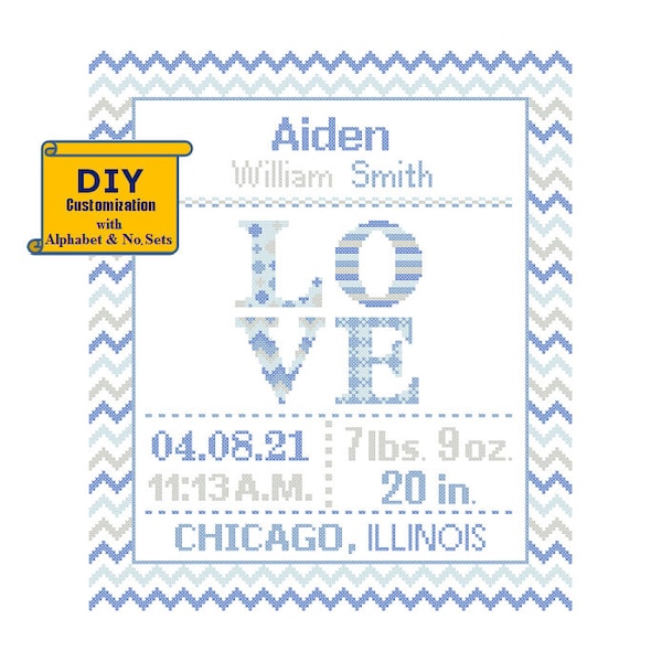 Birth Sampler - Etsy