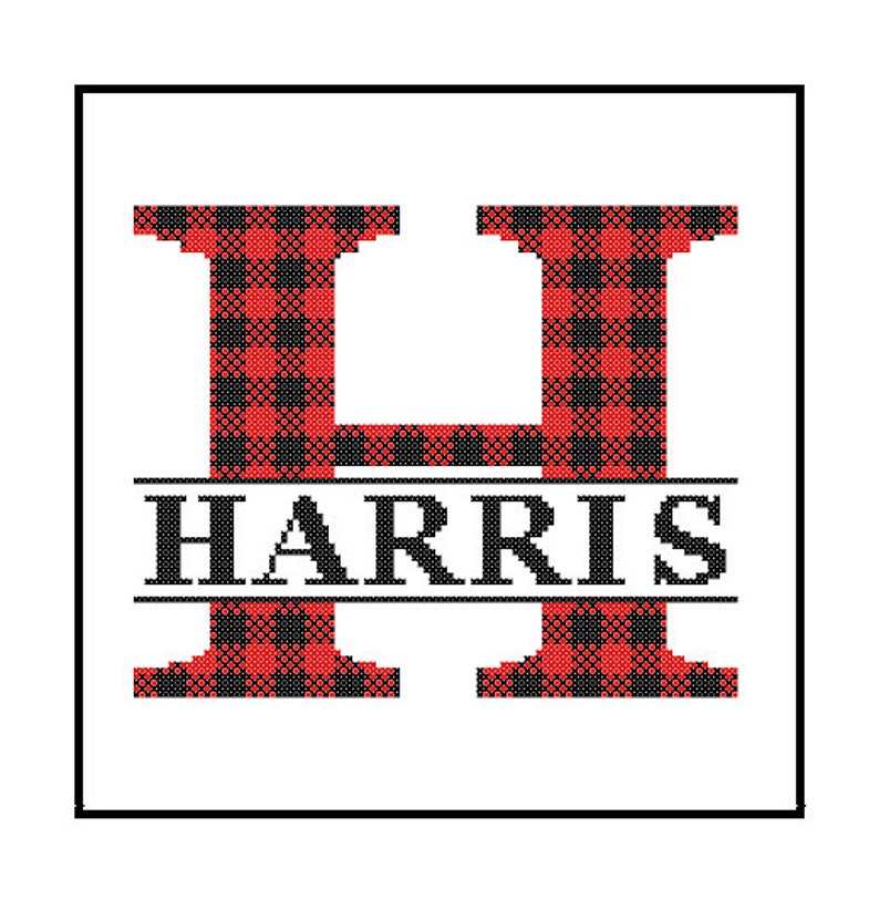 1 Custom Monogram Cross Stitch Pattern Modern Cross Stitch - Etsy