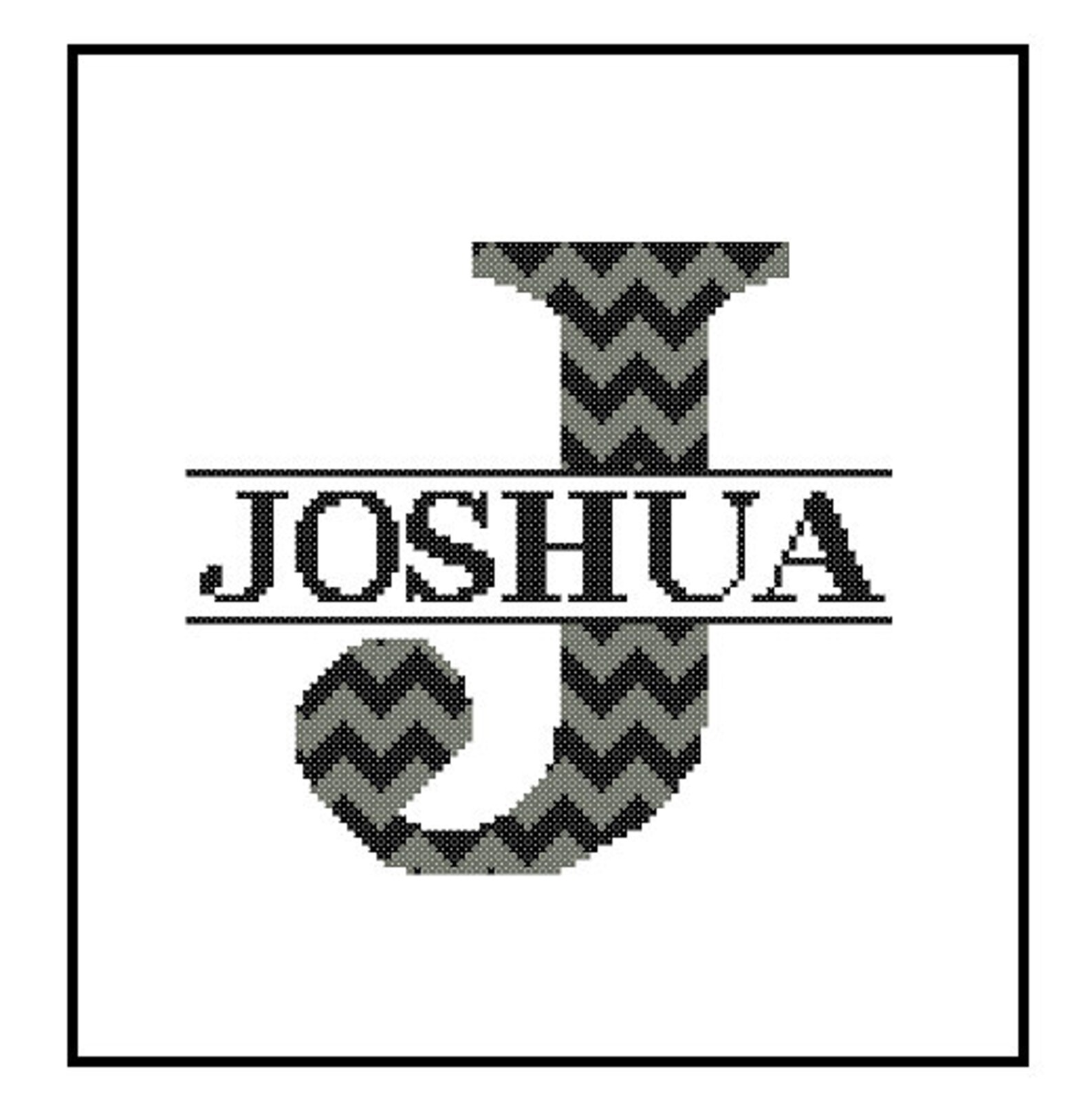 1 Custom Monogram Cross Stitch Pattern Modern Cross Stitch Monogram ...