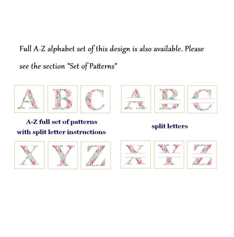 Floral Monogram W Cross Stitch Pattern W Initial W Letter Cross Stitch ...