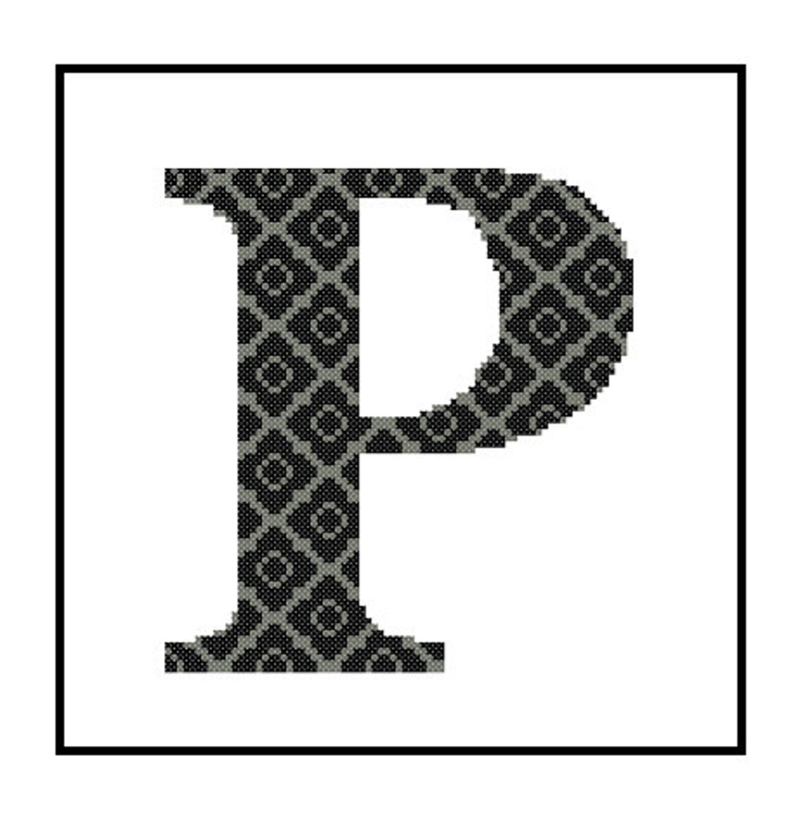 Monogram P Cross Stitch Pattern P Initial P Letter Cross - Etsy