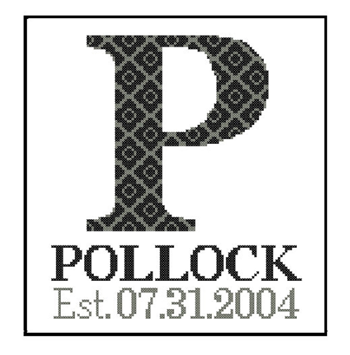 1 custom Monogram Cross Stitch Pattern Modern cross stitch | Etsy