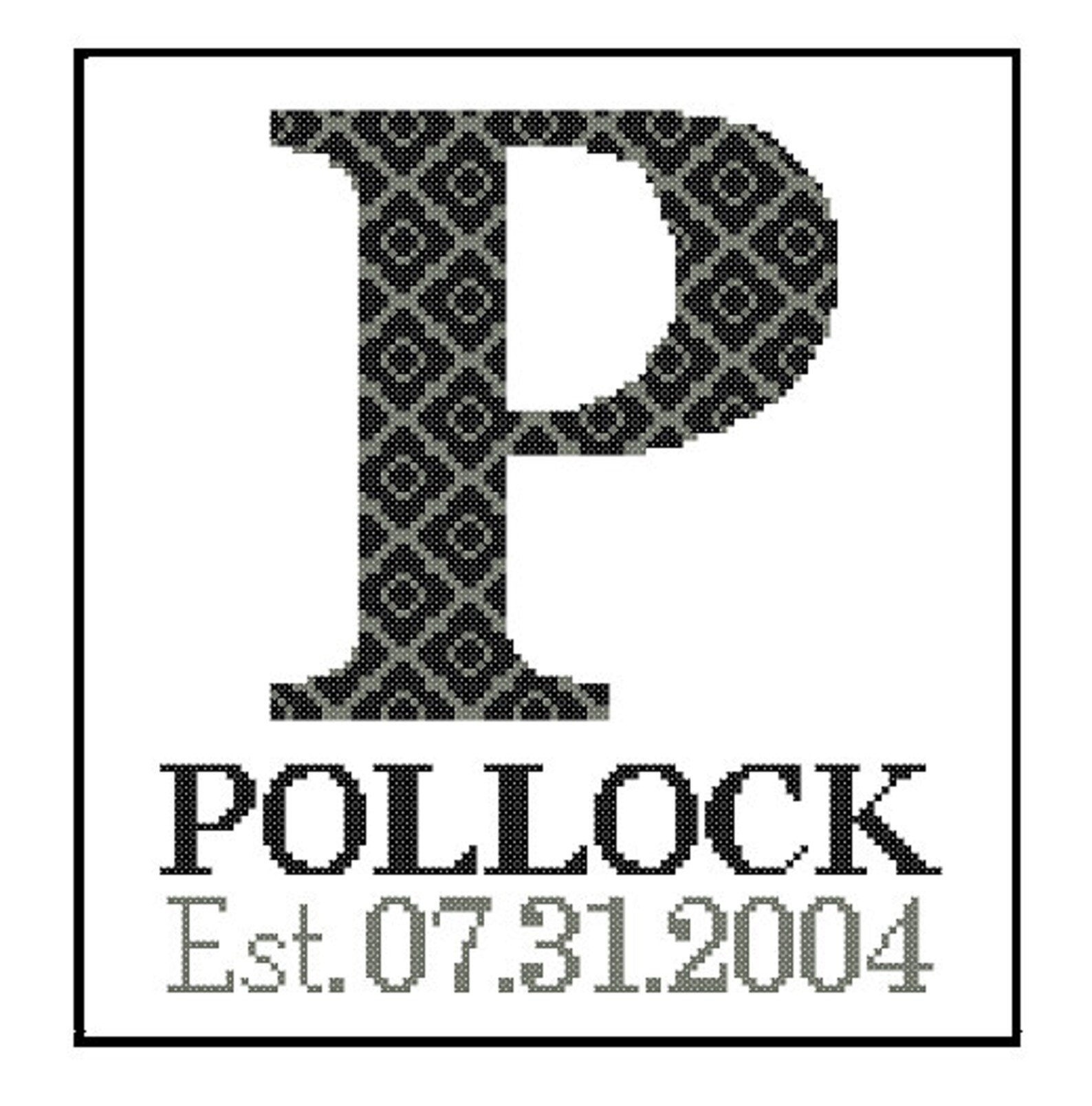 1 Custom Monogram Cross Stitch Pattern Modern Cross Stitch Monogram ...