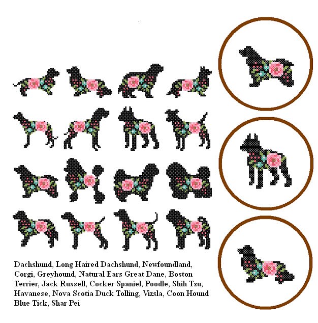 48 Mini Dog Christmas Ornaments Cross Stitch Christmas Mini Cross ...