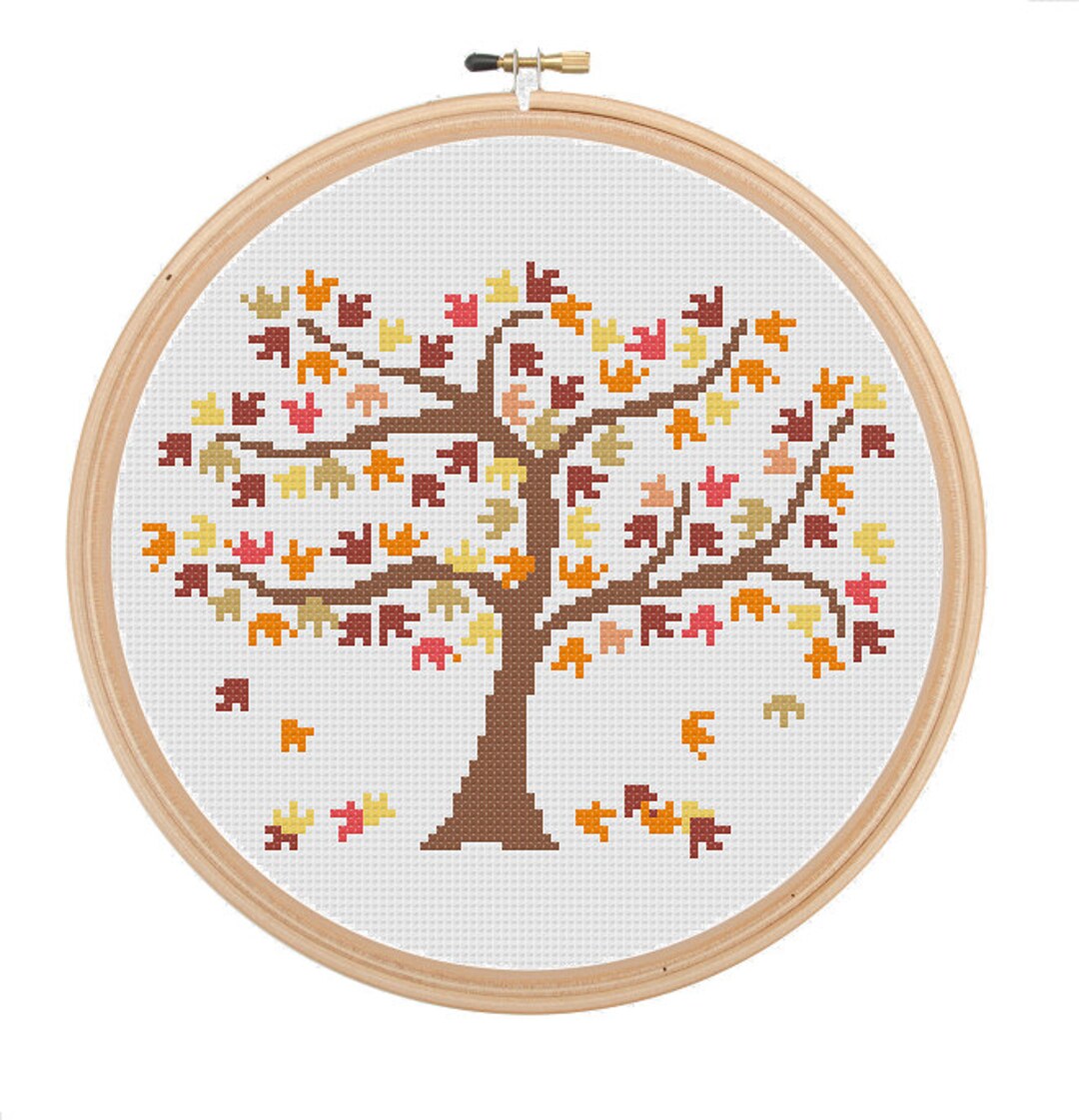 Instant Download Autumn Tree Cross Stitch Pattern Autumn Season Cross ...