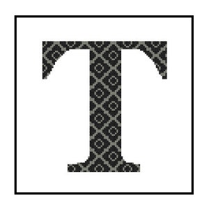 Monogram T Cross Stitch Pattern T Initial T Letter Cross Stitch Wedding ...