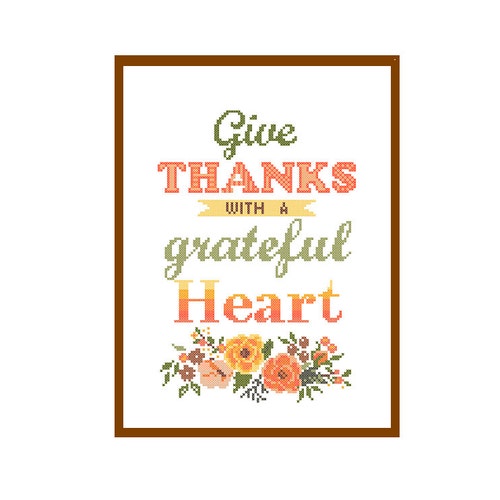 Modern Thanksgiving Cross Stitch Pattern Give Thanks With a - Etsy