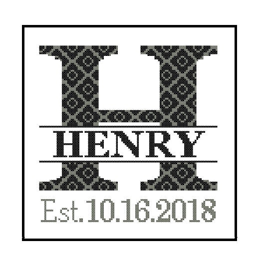 1 Custom Monogram Cross Stitch Pattern Modern Cross Stitch | Etsy