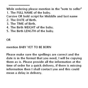 1 Cross Stitch Custom Pattern Baby Boy Personalised Birth Announcement ...