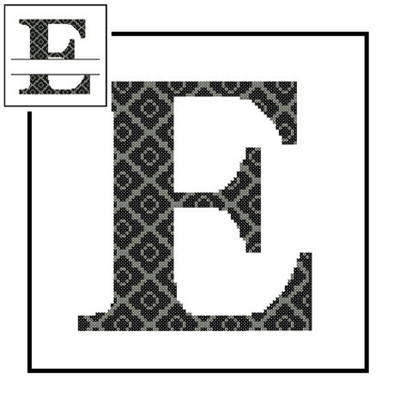 Monogram E Cross Stitch Pattern E Initial E Letter Cross | Etsy
