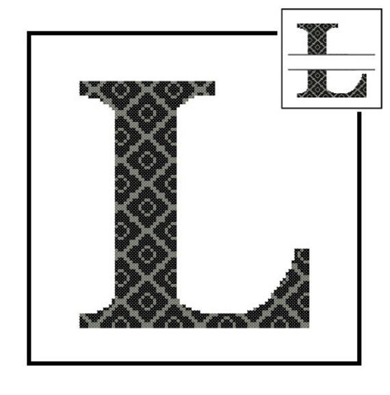 Monogram L Cross Stitch Pattern L Initial L Letter Cross | Etsy