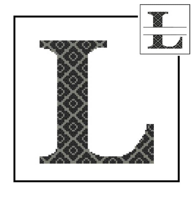 Monogram L Cross Stitch Pattern L Initial L Letter Cross - Etsy