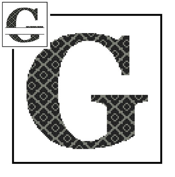 Monogram G Cross Stitch Pattern G Initial G Letter cross | Etsy