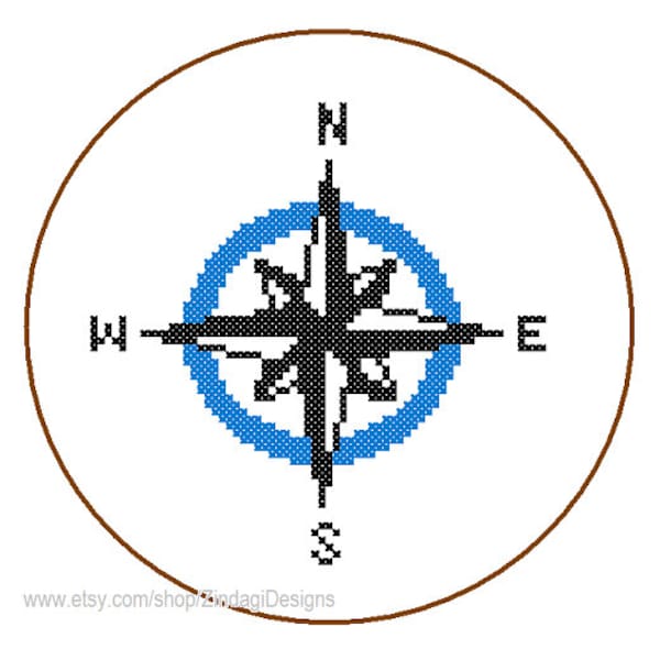 Compass Cross Stitch Pattern - Etsy