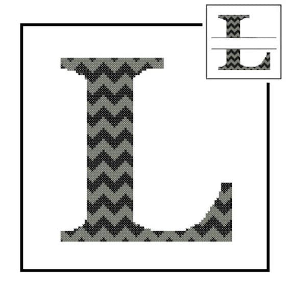 L Monogram Chevron