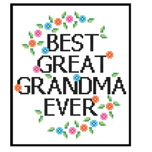 Great Grandma Cross Stitch Mothers Day Cross Stitch Pattern Instant ...