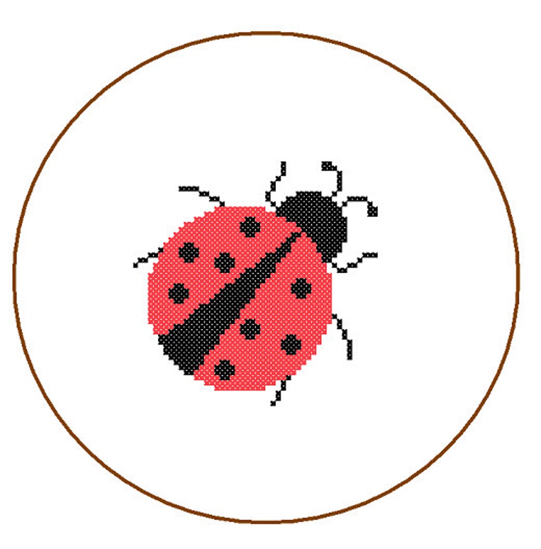 Instant Download Lady Bird Cross Stitch Pattern Red Green Ladybird Lady ...