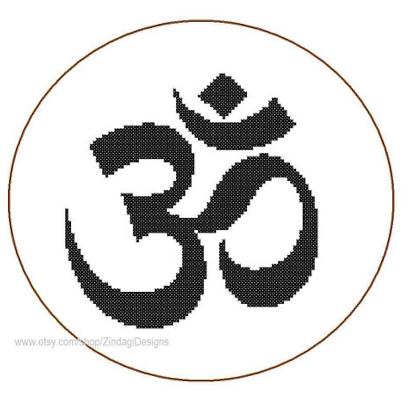 Modern Om Cross Stitch Pattern Om Symbol Aum Hindu Chant Meditation ...