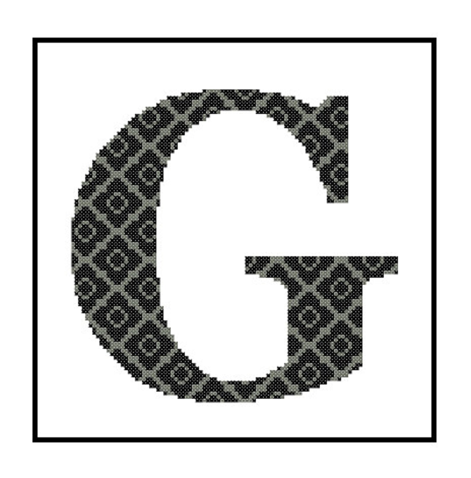 Monogram G Cross Stitch Pattern G Initial G Letter Cross - Etsy UK