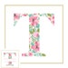 Floral Monogram T Cross Stitch Pattern T Initial T Letter | Etsy