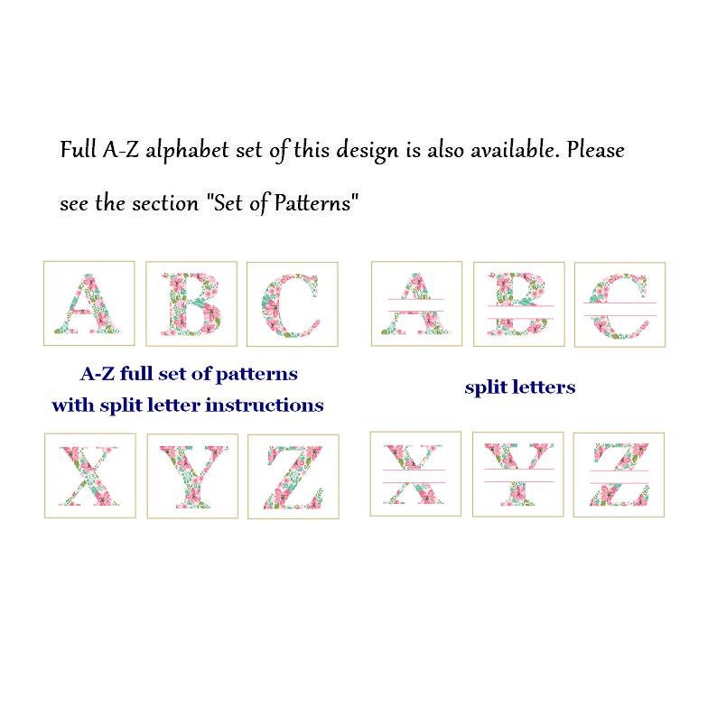 Floral Monogram L Cross Stitch Pattern L Initial L Letter - Etsy