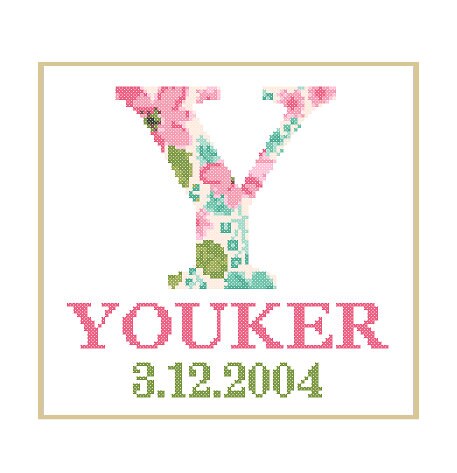 1 custom Monogram Cross Stitch Pattern Modern cross stitch | Etsy