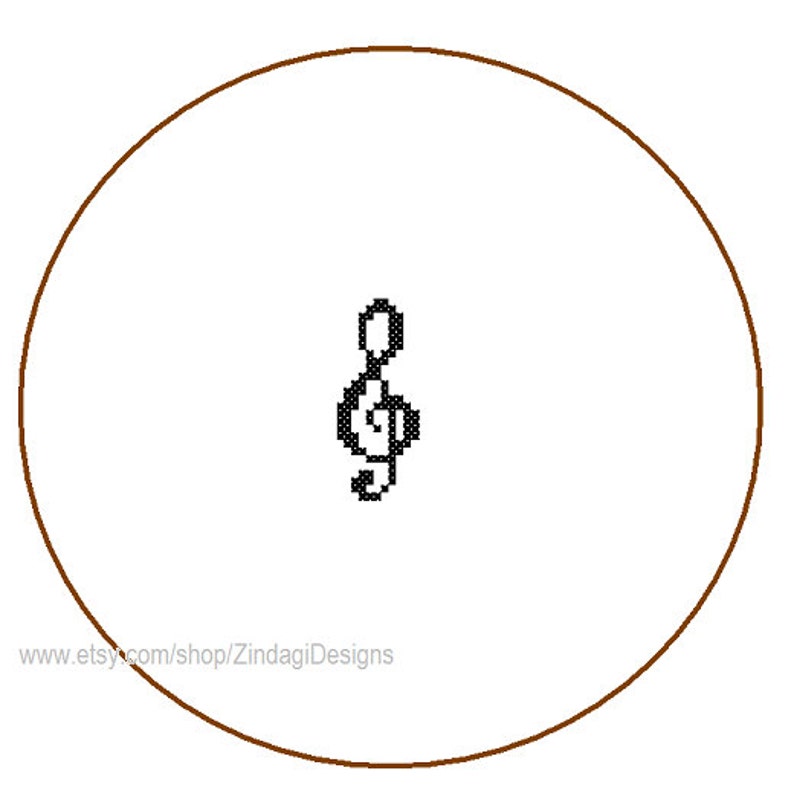 Instant Download Mini Treble Clef Cross Stitch Pattern Badge Magnets ...