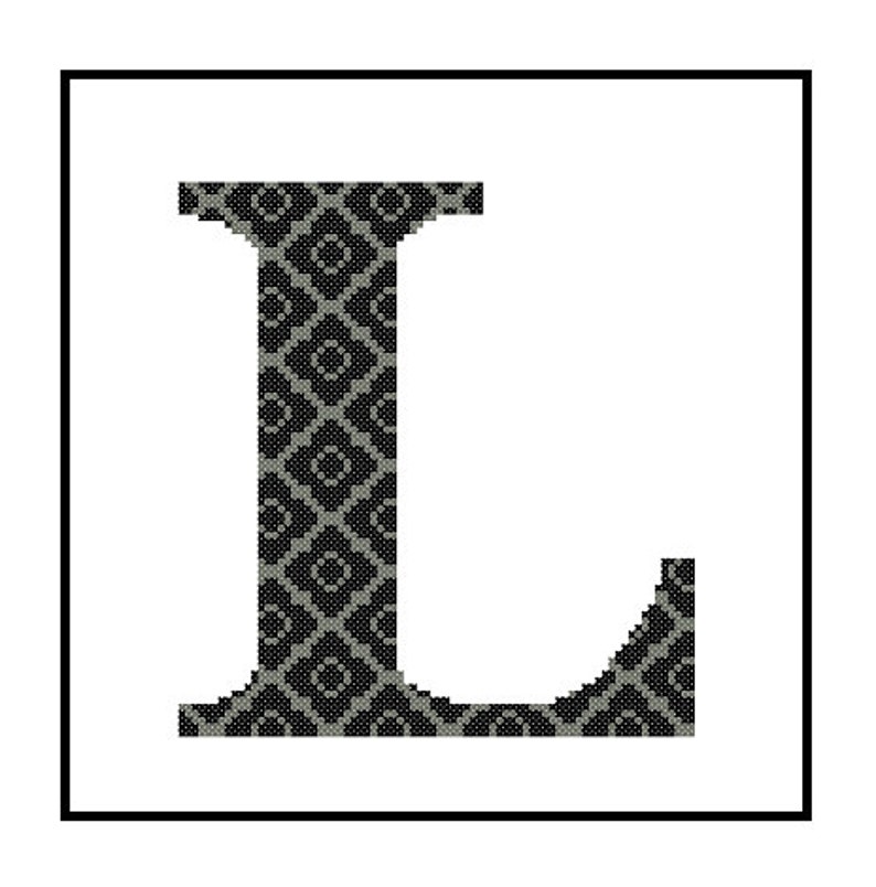Monogram L Cross Stitch Pattern L Initial L Letter Cross - Etsy