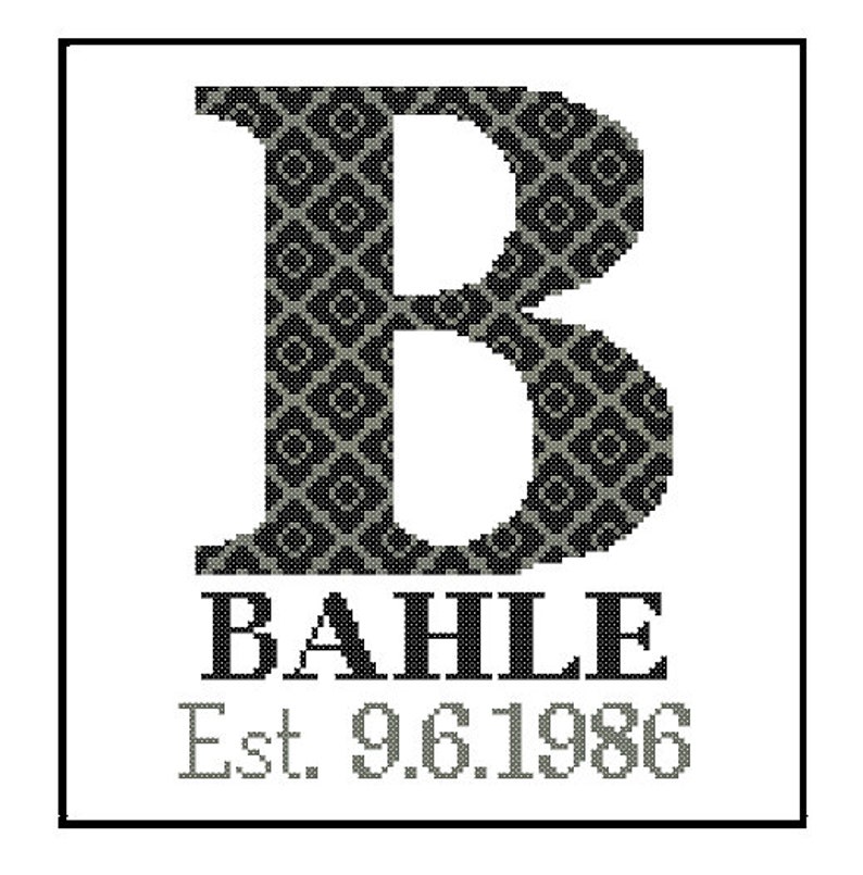 1 custom Monogram Cross Stitch Pattern Modern cross stitch | Etsy