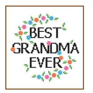 Grandma Cross Stitch Mothers Day Cross Stitch Pattern Instant Download ...