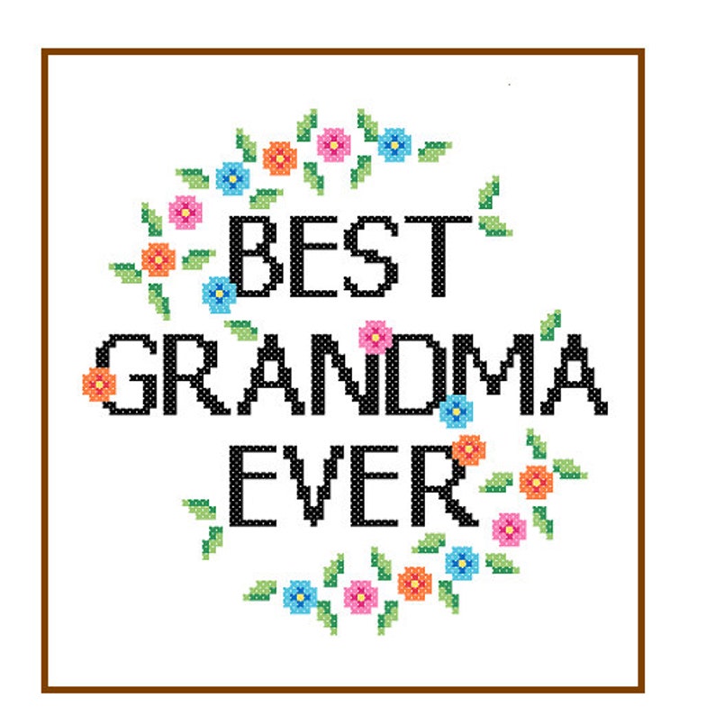 Grandma Cross Stitch Mothers Day Cross Stitch Pattern Instant Download ...