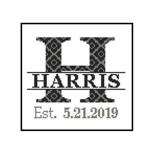 1 Custom Monogram Cross Stitch Pattern Modern Cross Stitch | Etsy