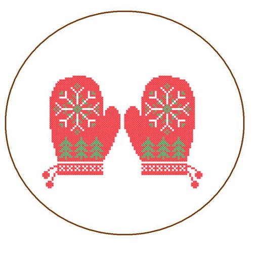 Mittens Cross Stitch Pattern Christmas Ornament Home Decor - Etsy