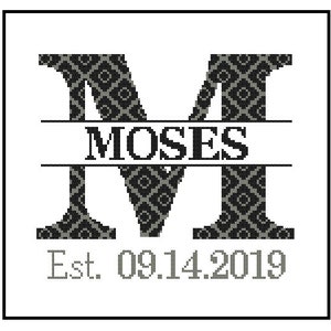 1 Custom Monogram Cross Stitch Pattern Modern Cross Stitch | Etsy