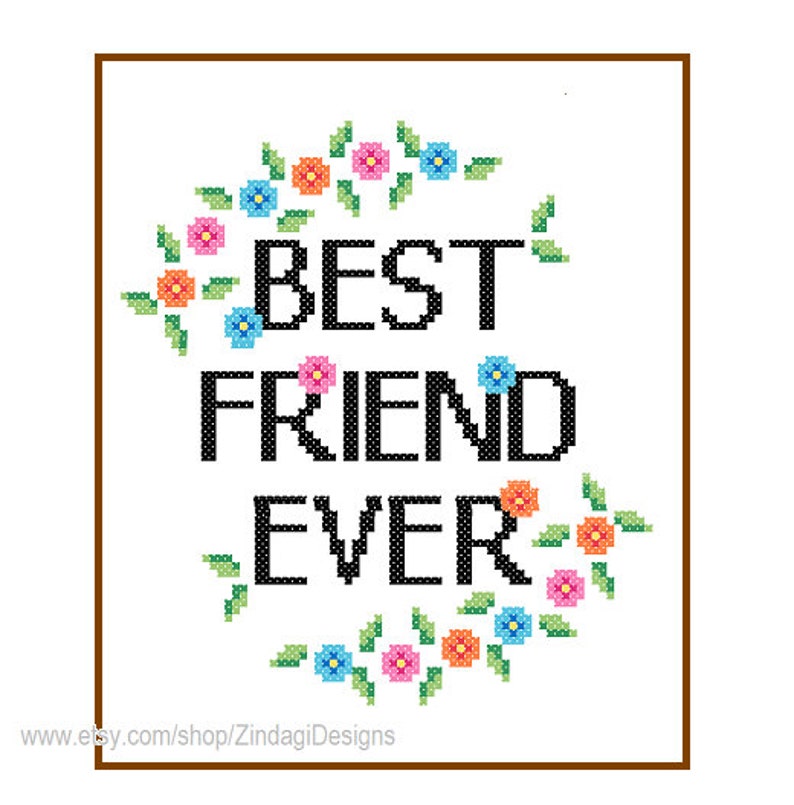 Friend Cross Stitch Pattern Instant Download Best Friend - Etsy