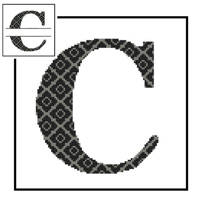 Monogram C Cross Stitch Pattern C Initial C Letter Cross Stitch Wedding ...