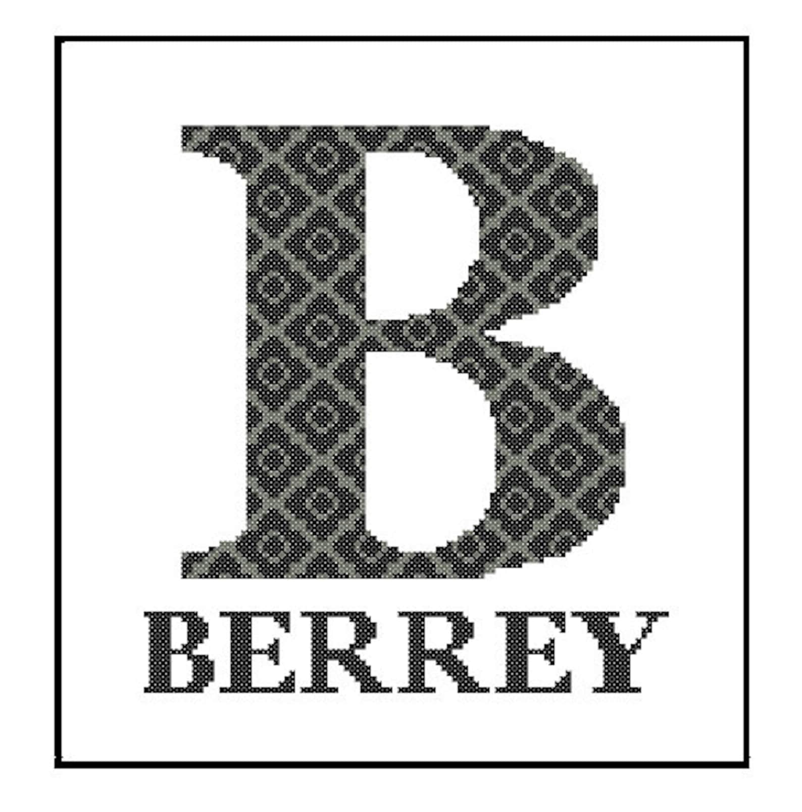 1 Custom Monogram Cross Stitch Pattern Modern Cross Stitch | Etsy